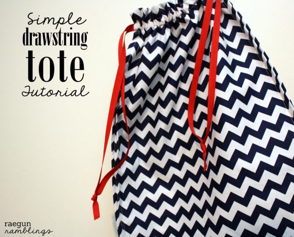 Simple Drawstring Tote Tutorial - Rae Gun Ramblings